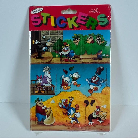 Disney | Toys | Nwt Ducktales 986 Stickers Gibson Sealed 4 Sheet Pack ...